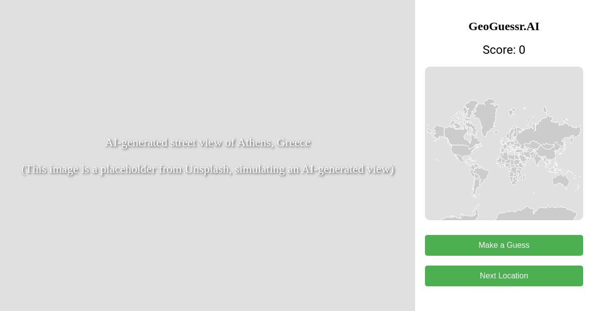 GeoGuessr.AI - AI-Generated Street View Challenge