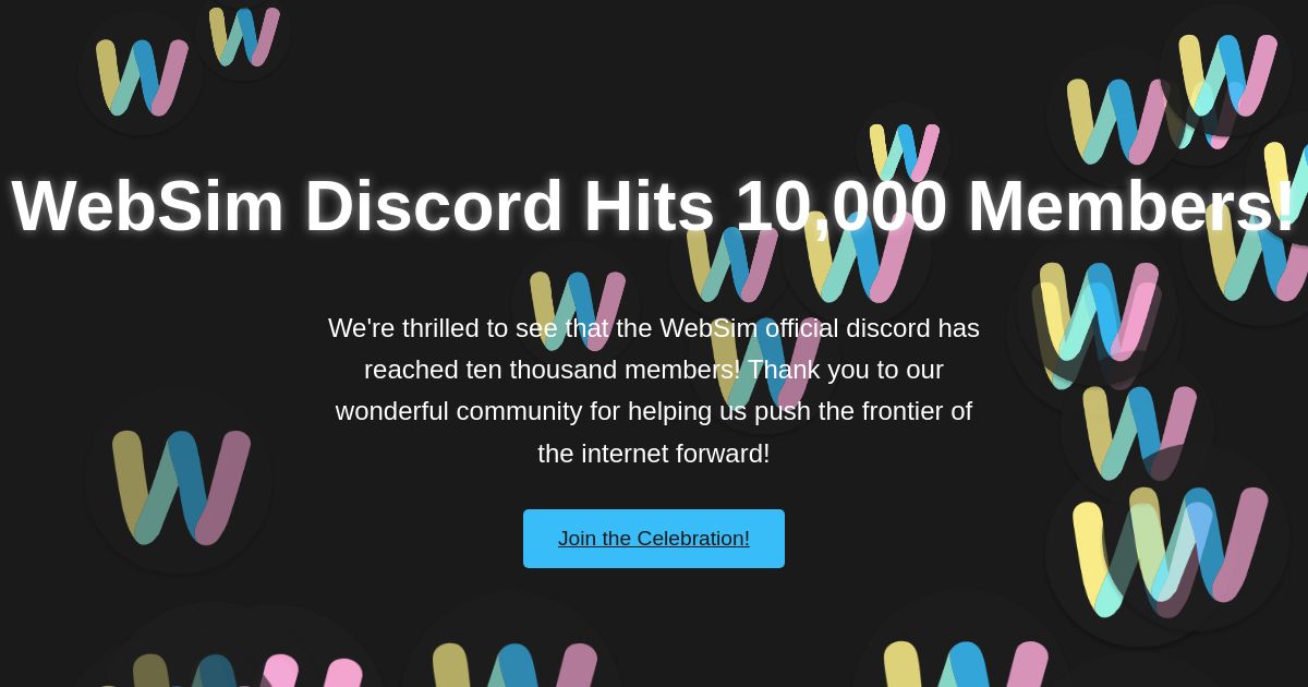 WebSim Discord Celebration - 10,000 Members!