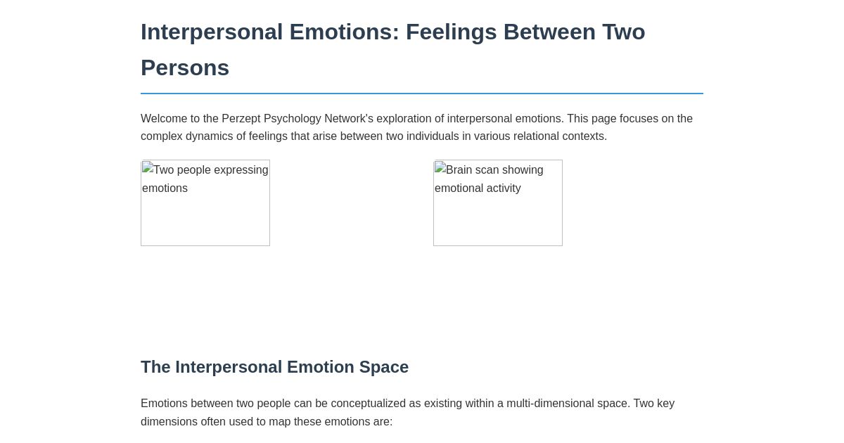 Interpersonal Emotions - Perzept Psychology Network
