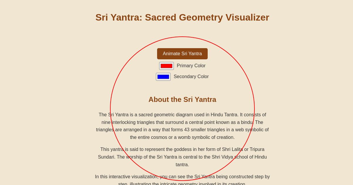 Sri Yantra: Sacred Geometry Visualizer