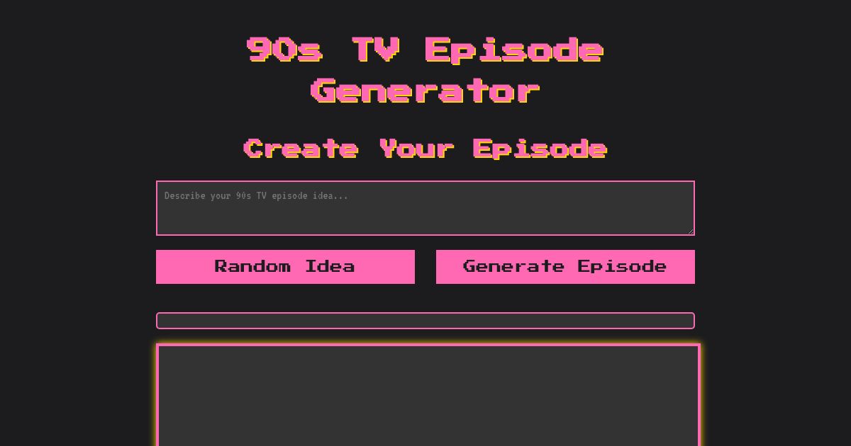 90s TV Episode Generator