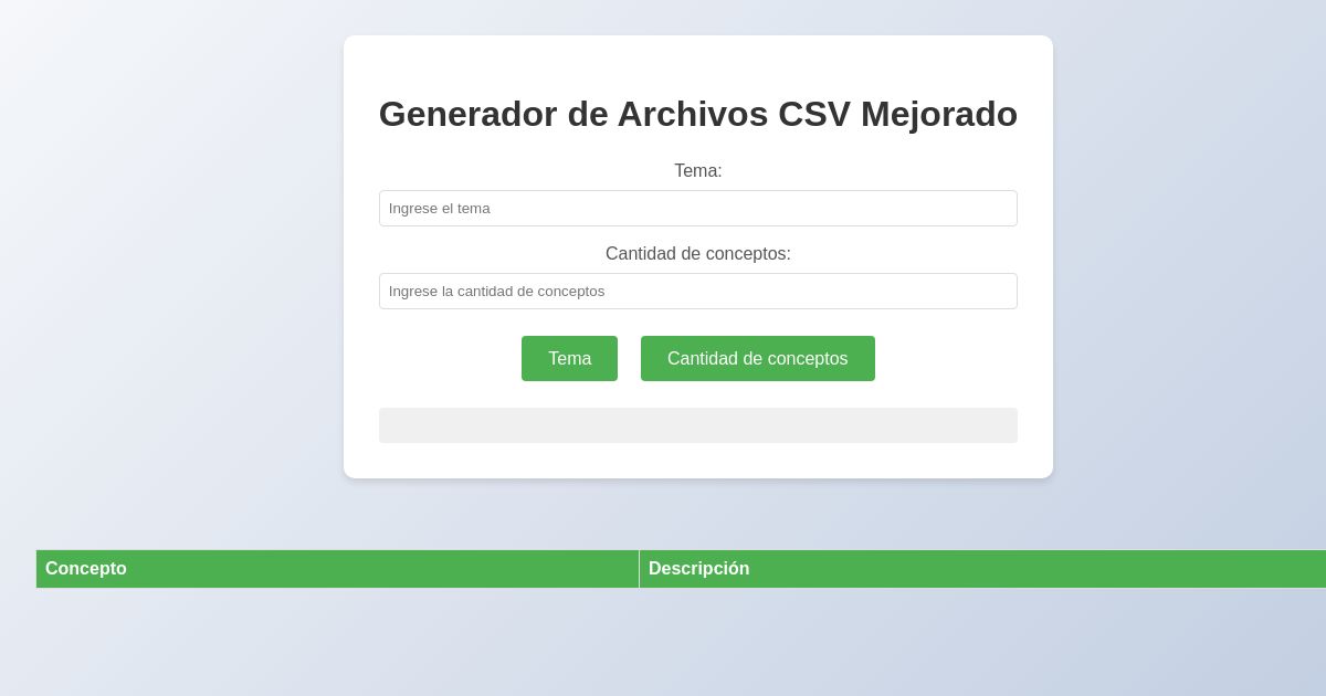 Generador de Archivos CSV
