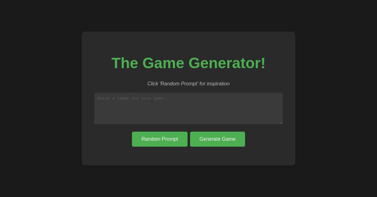 The Game Generator
