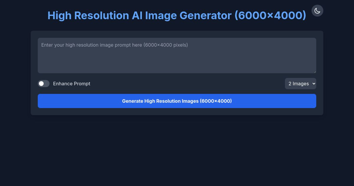 High Resolution AI Image Generator (6000x4000)