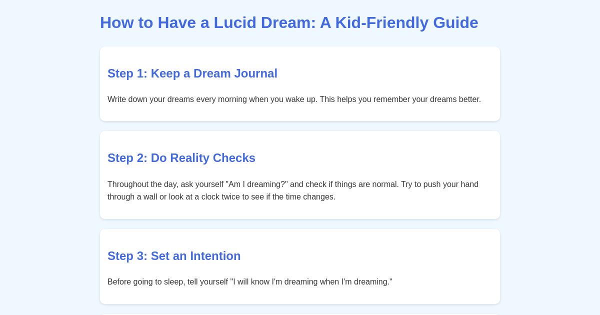 Lucid Dreaming Guide for Kids