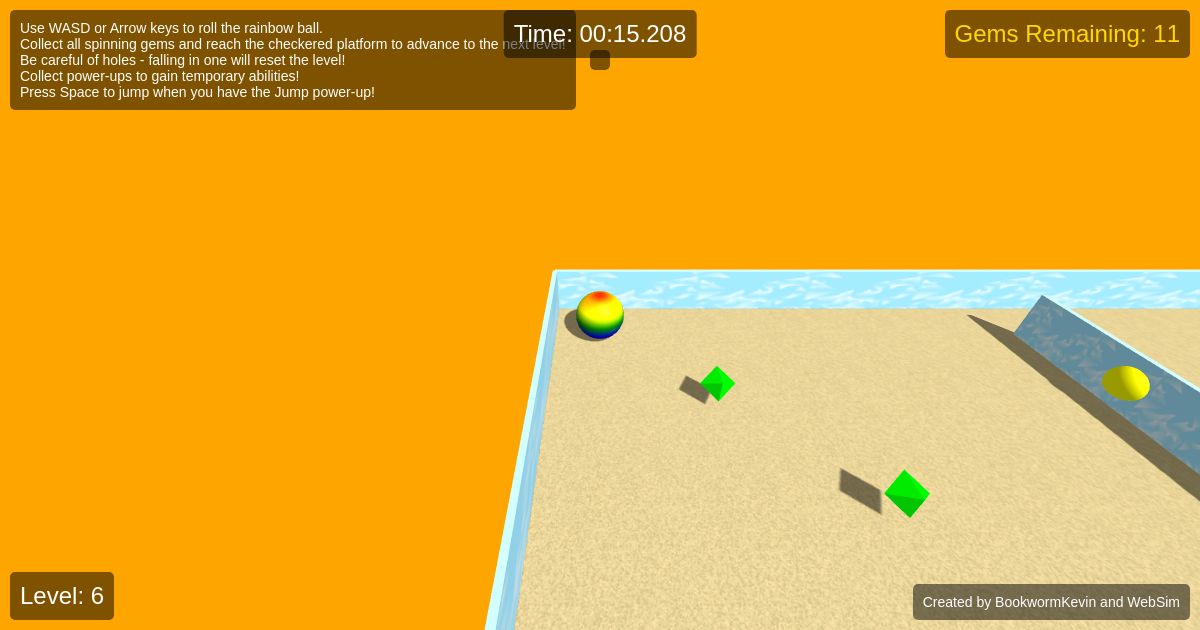 3D Ball Rolling Game - Part 2: Levels 6-10