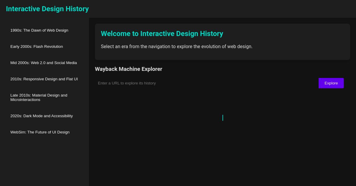 Interactive Design History: The Evolution to WebSim