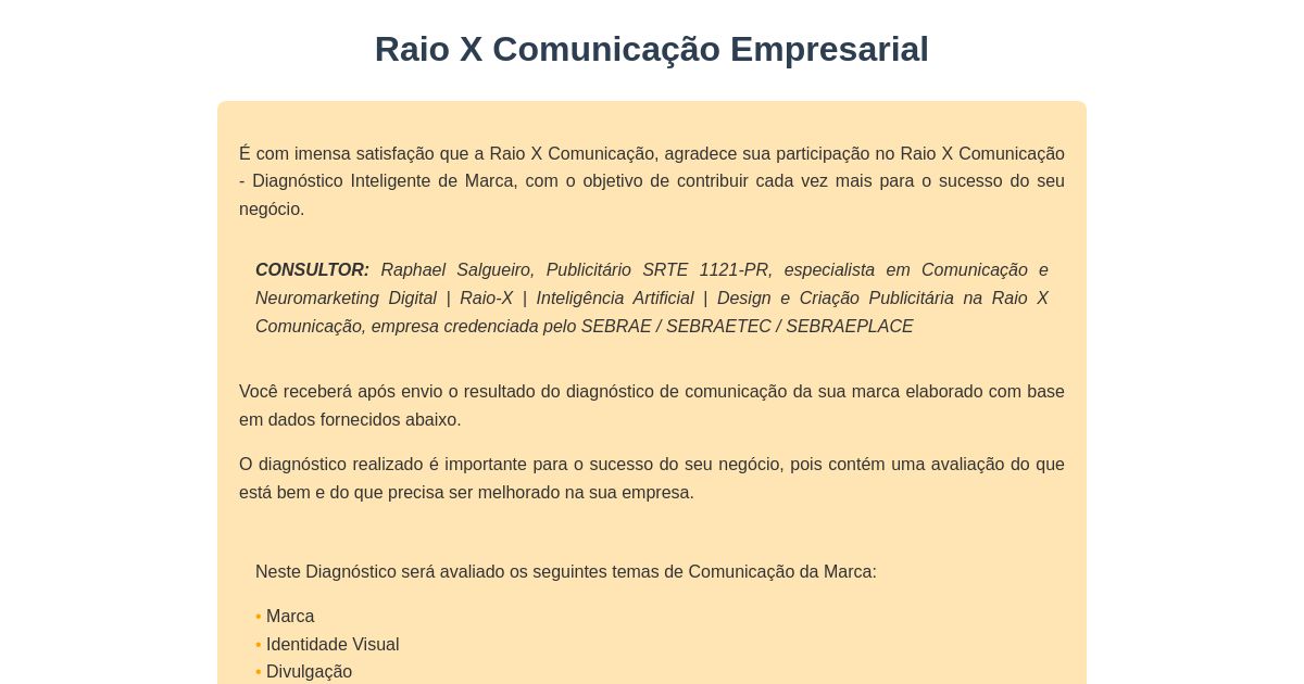 Raio X Comunicação Empresarial