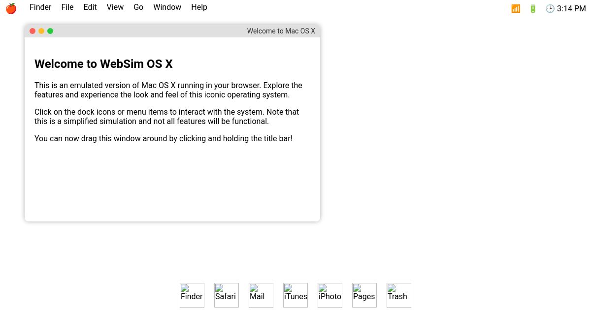 Mac OS X - WebSim OS Emulator