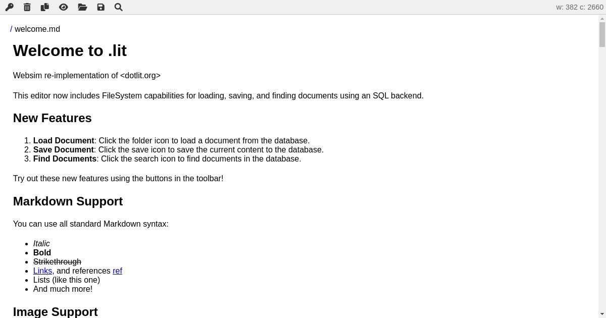 Enhanced Markdown Interface