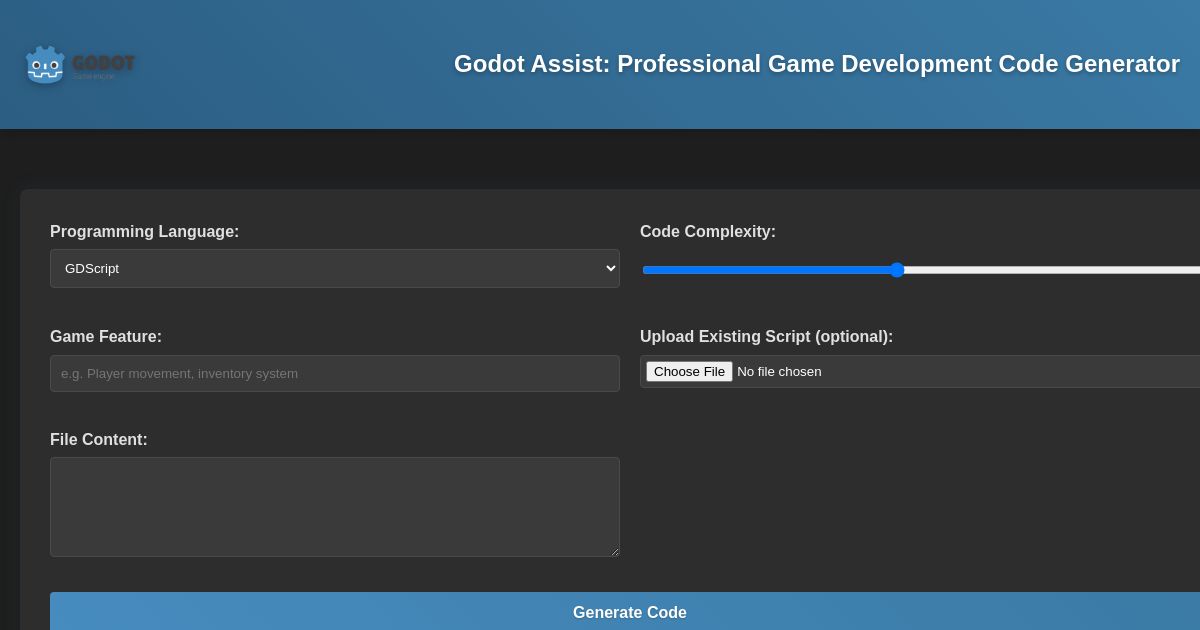 Godot Assist: Professional Game Development Code Generator