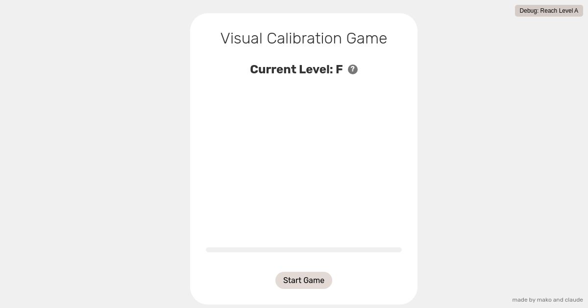 Visual Calibration Game
