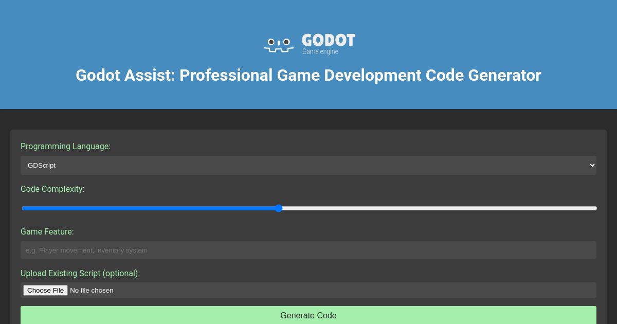 Godot Assist: Professional Game Development Code Generator