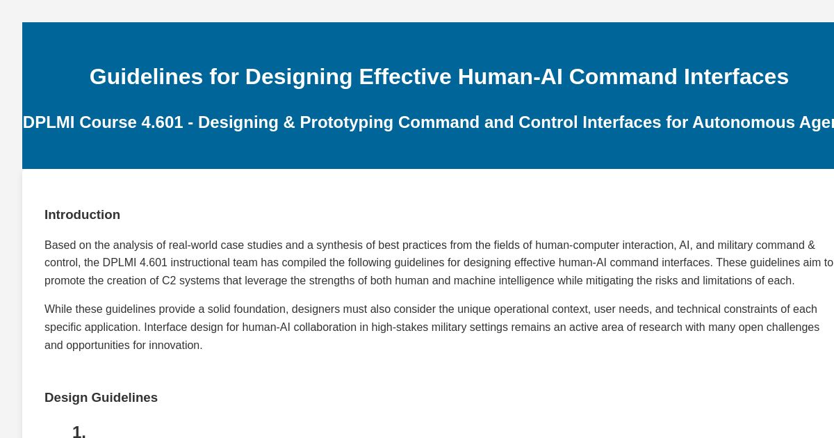 Guidelines for Designing Effective Human-AI Command Interfaces - DPLMI ...