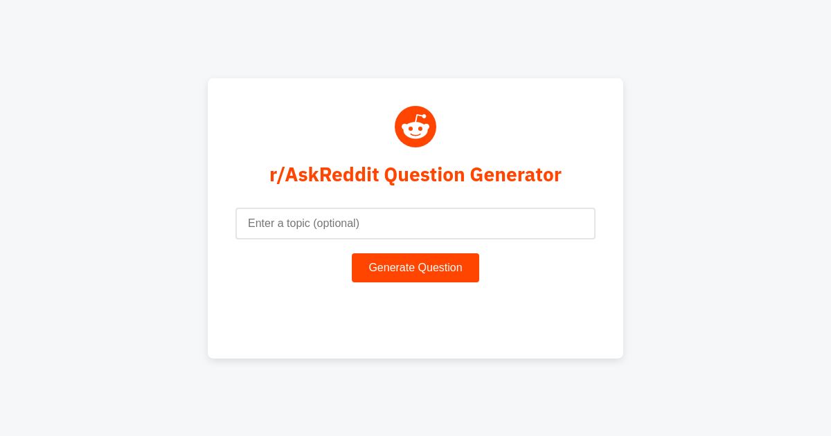 r/AskReddit Question Generator