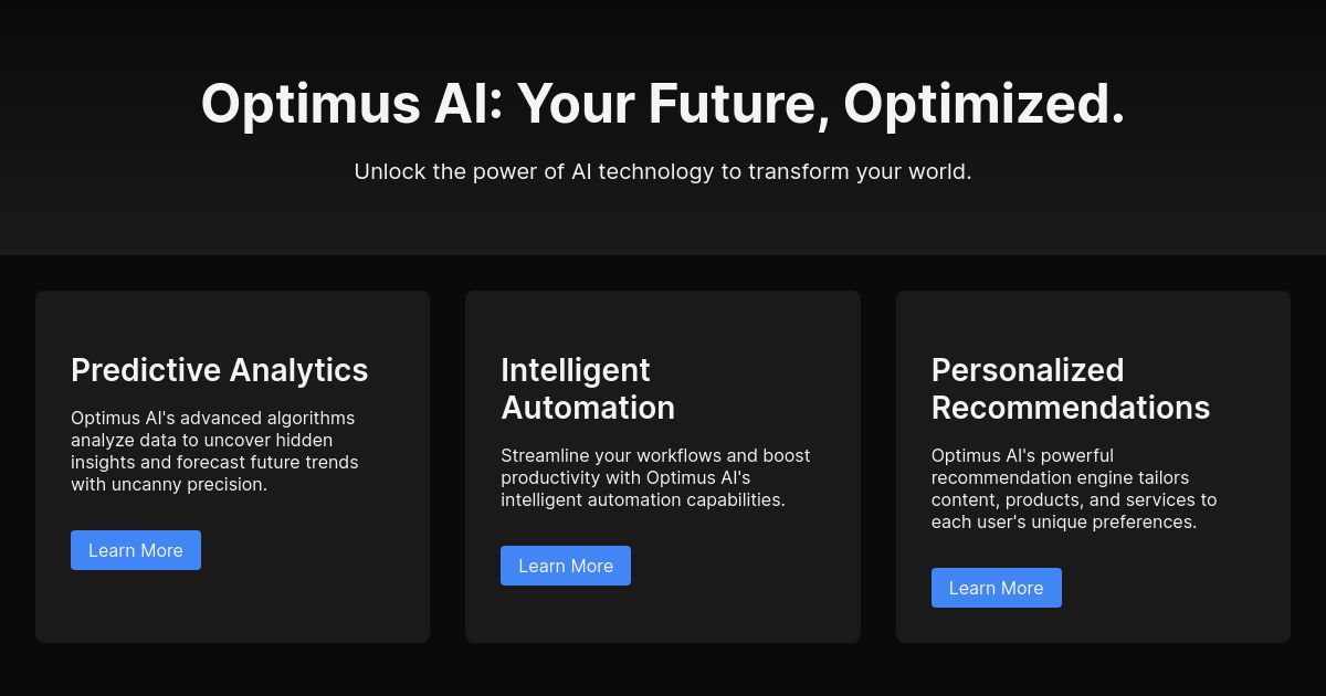 Optimus AI: Your Future, Optimized.
