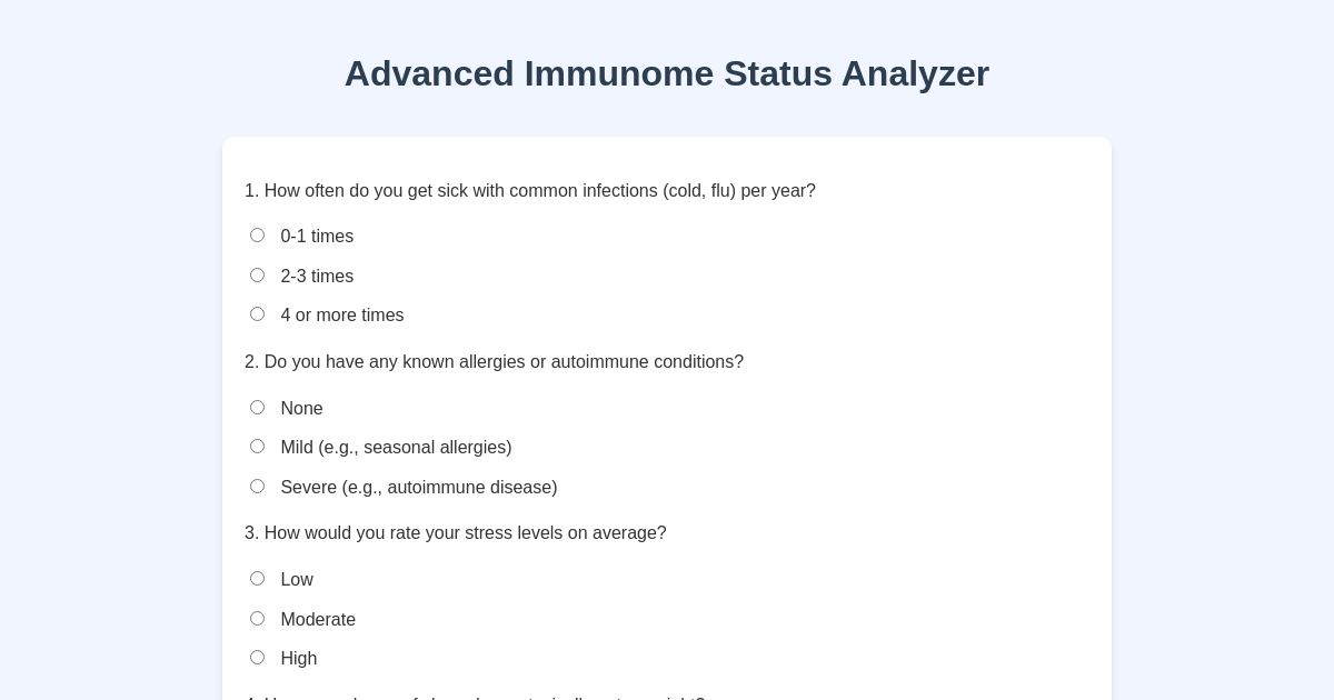 Advanced Immunome Status Analyzer