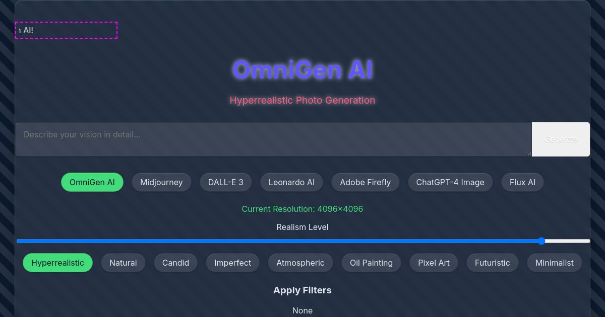 OmniGen AI - Hyperrealistic Photo Generation