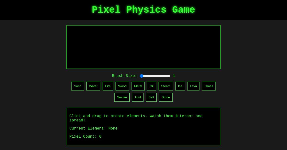 Pixel Physics Game - latest working version