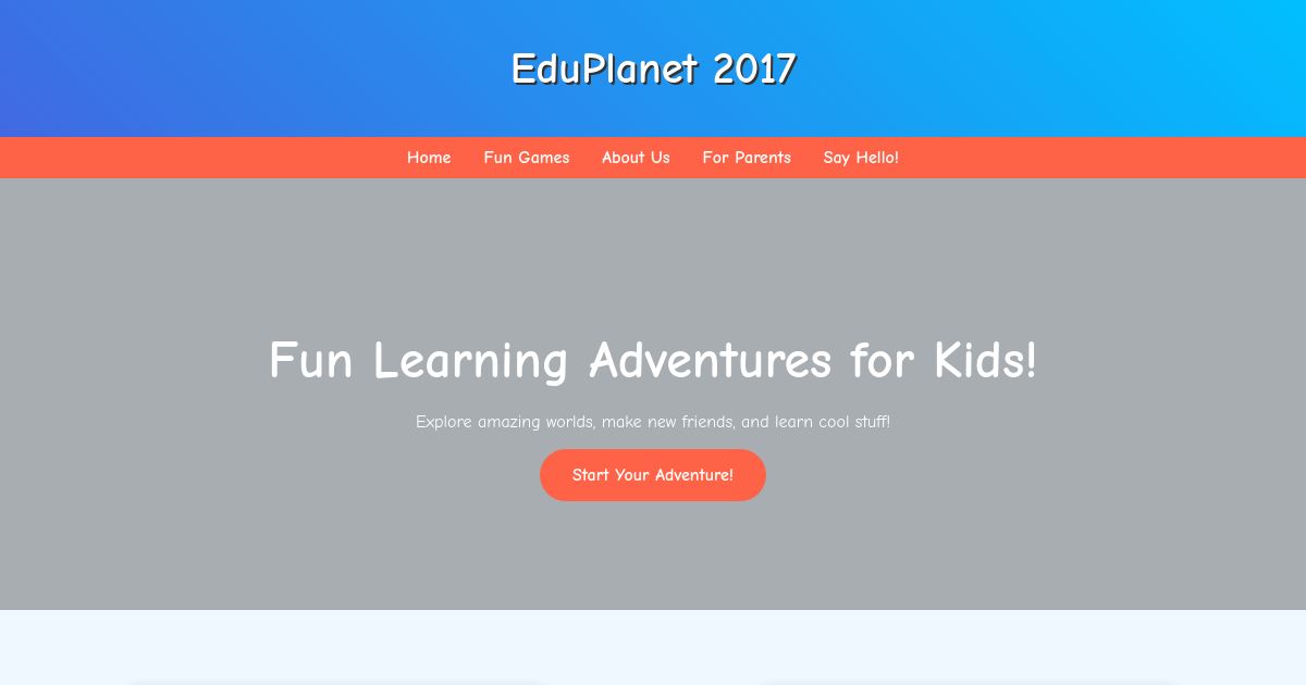 EduPlanet 2017 - Fun Learning Adventures for Kids!