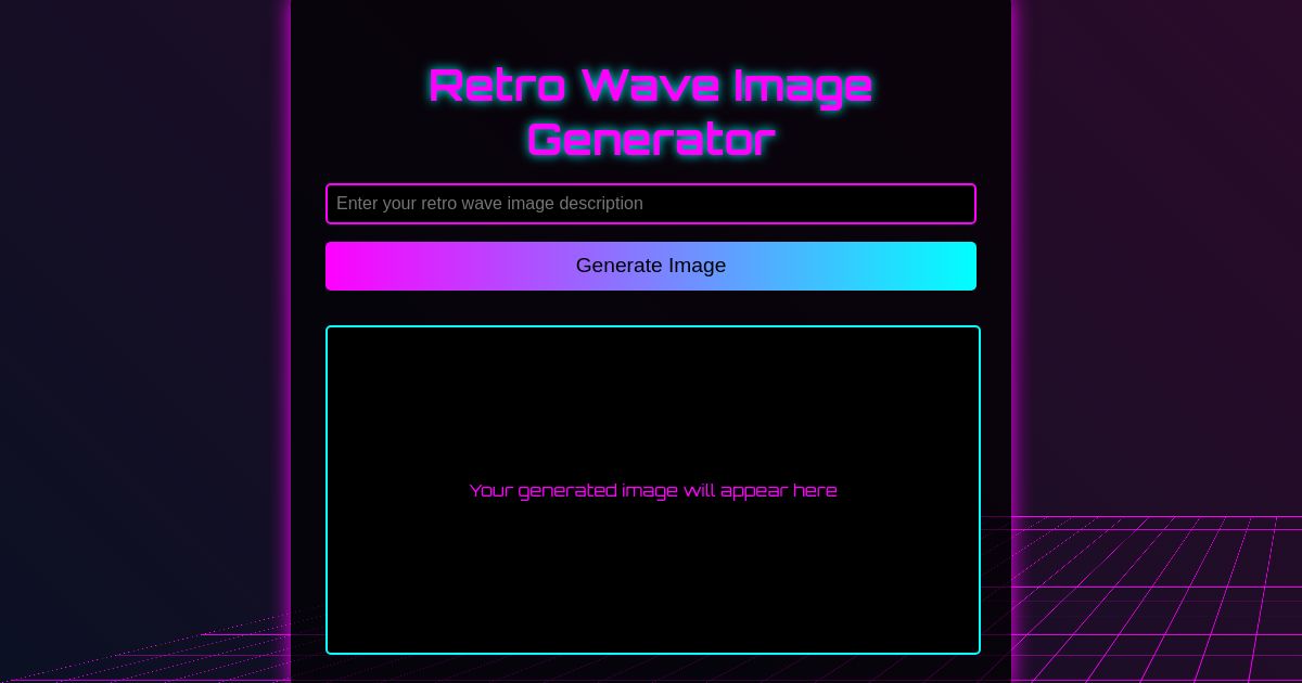 Retro Wave Image Generator sty