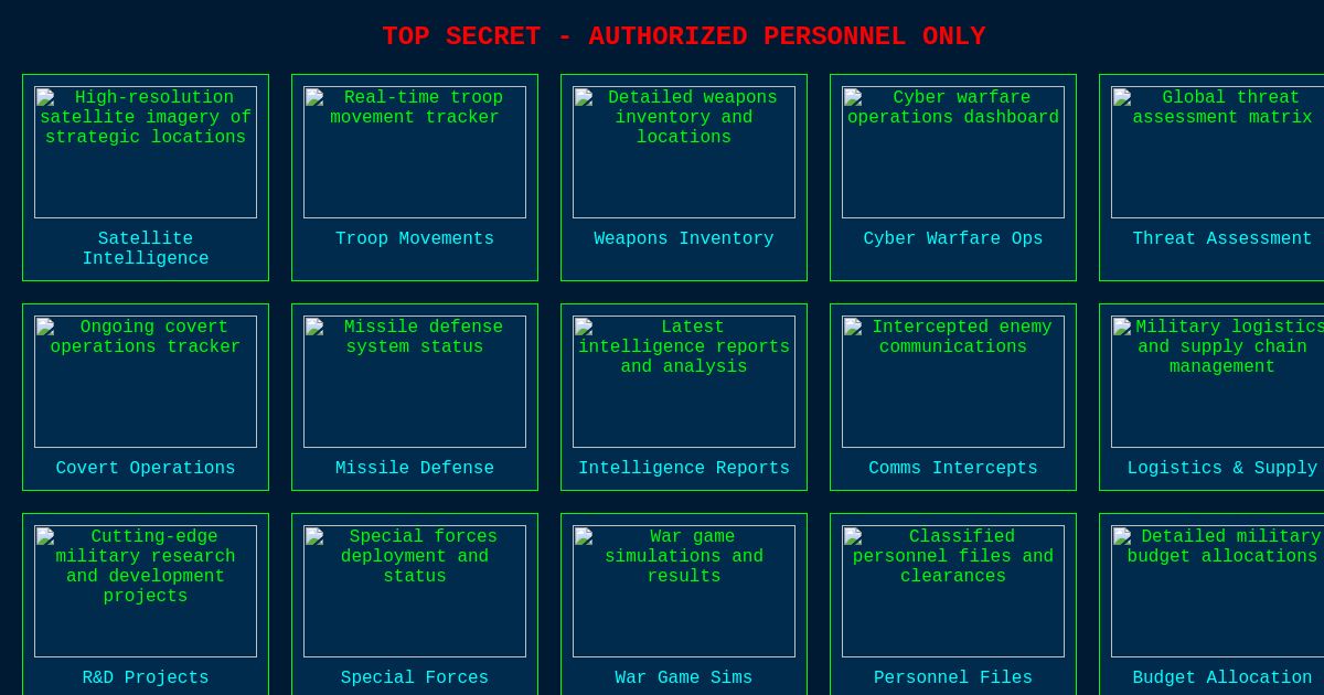 CLASSIFIED: Military Data Hub