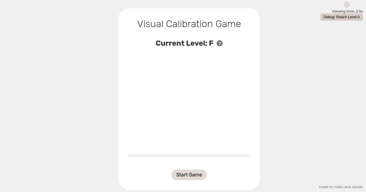 Visual Calibration Game