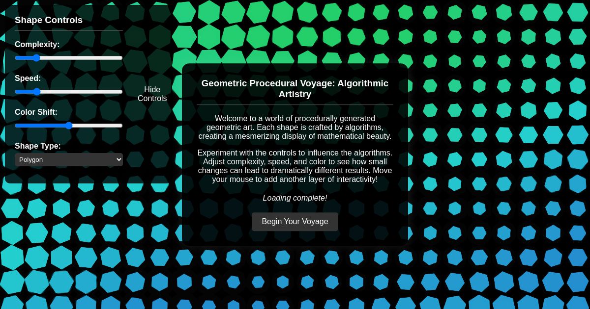 Geometric Procedural Voyage: Algorithmic Artistry