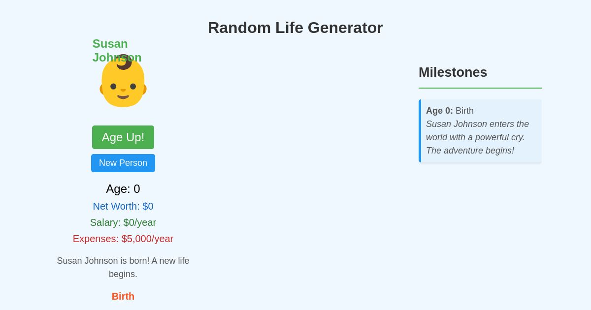 Random Life Generator