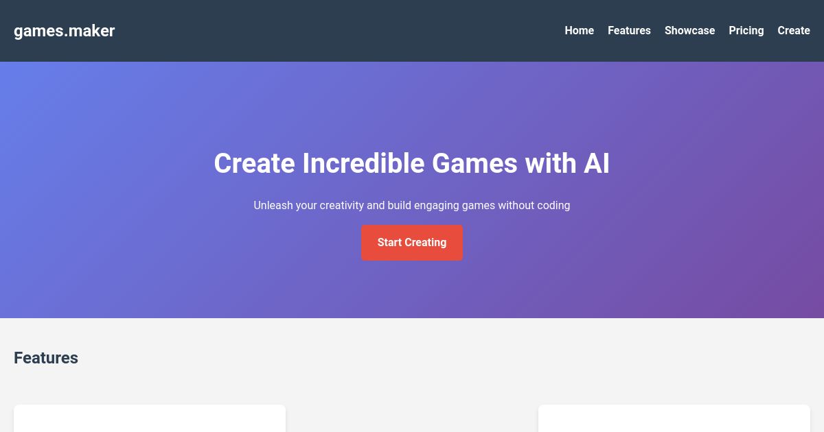 games.maker - Create Your Own Games with AI