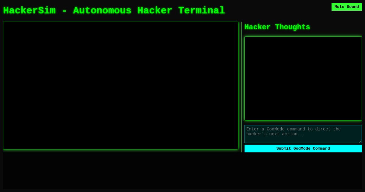HackerSim - Autonomous Hacker Terminal