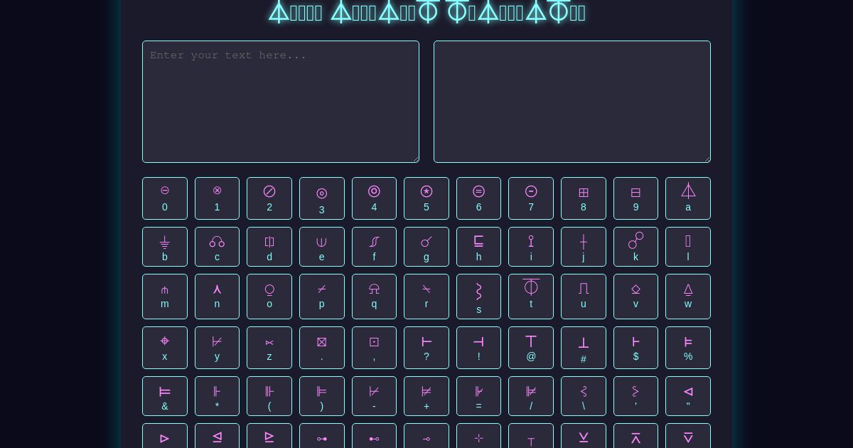 Expanded Alien Alphabet Translator