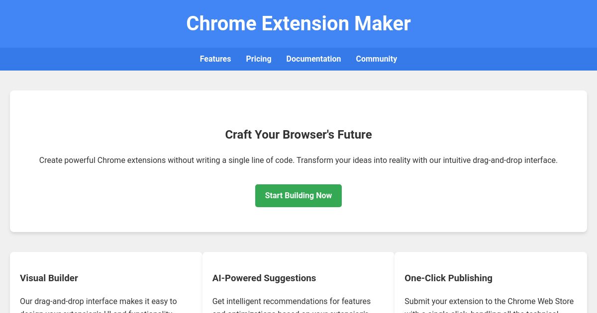 Chrome Extension Maker - Craft Your Browser's Future