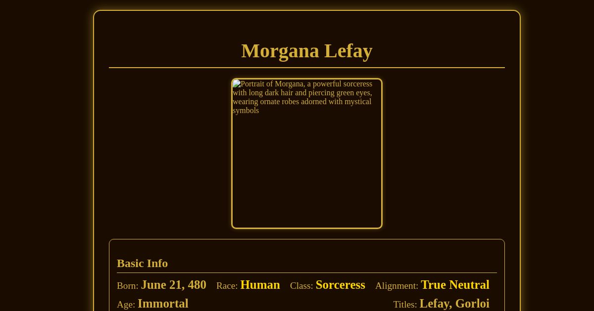 Morgana - The Misunderstood Sorceress