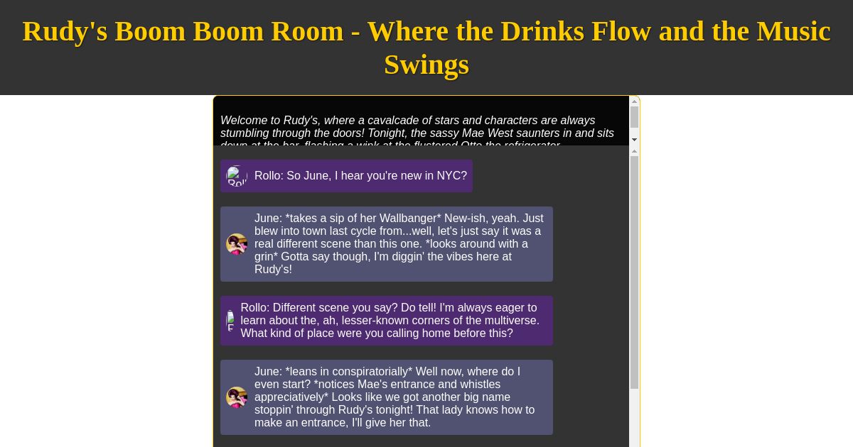 Rudy's Boom Boom Room - Where the Drinks Flow and the Music Swings