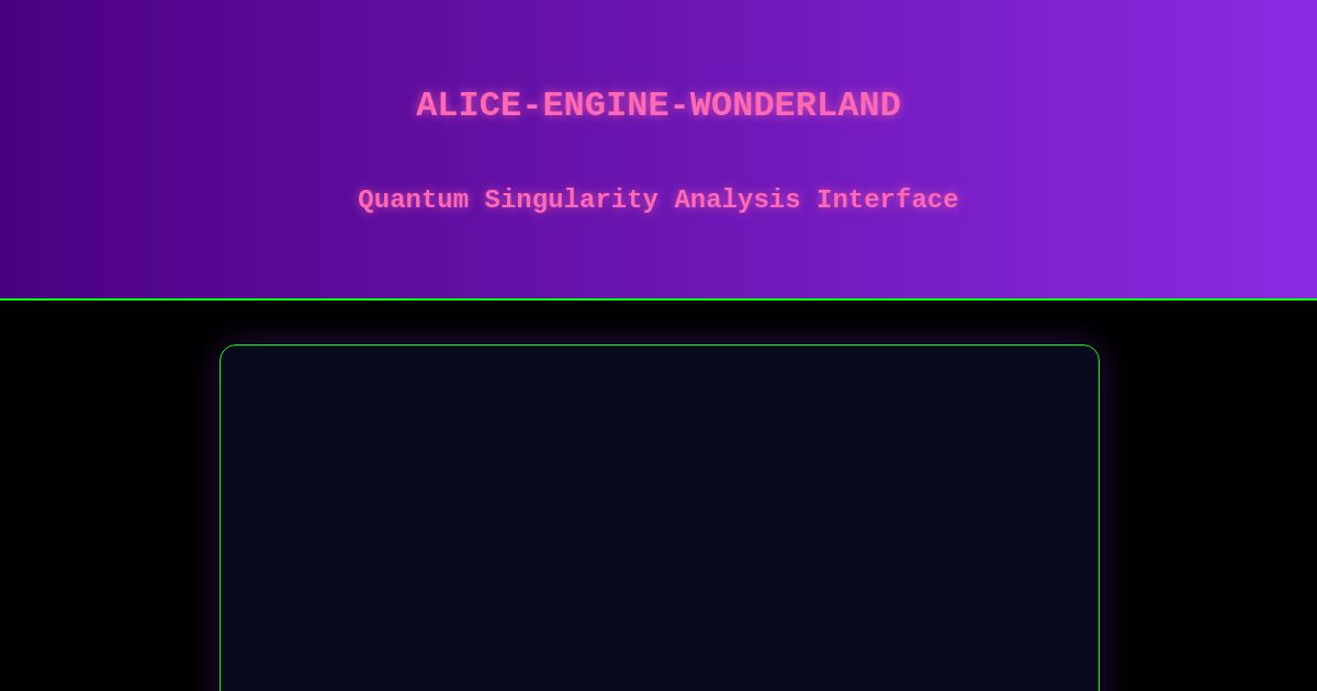 ALICE-ENGINE-WONDERLAND: Quantum Singularity Analysis Interface