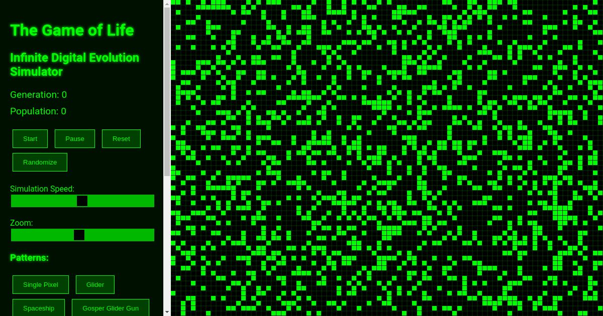 The Game of Life - Infinite Digital Evolution Simulator