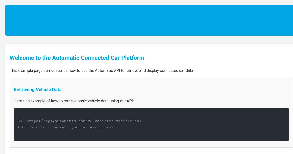 Automatic Developer Portal - Example