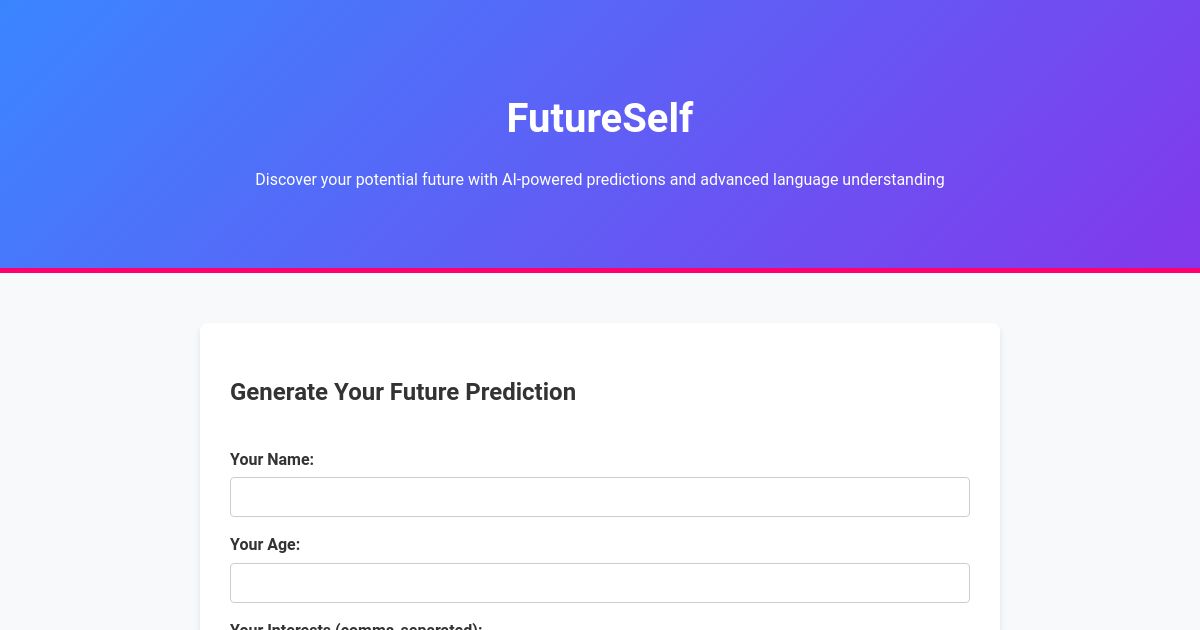FutureSelf | Intelligent AI-Powered Life Prediction with Advanced Language Understanding