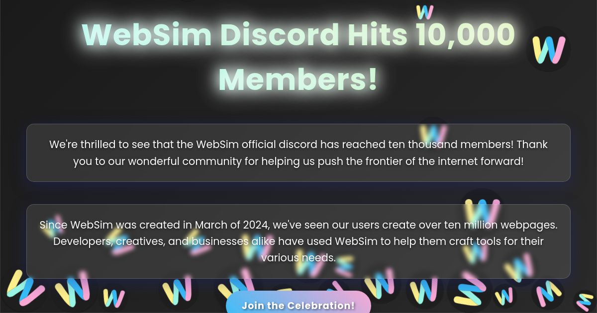 WebSim Discord hits 10,000 members!