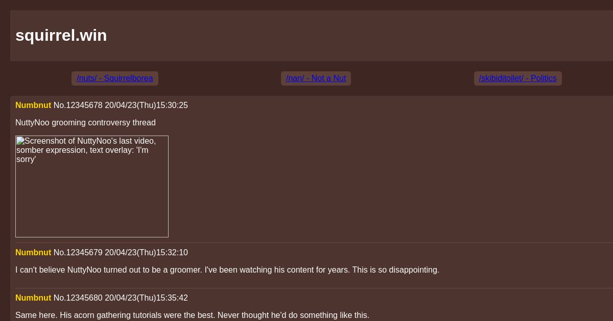 squirrel.win - /nuts/ - NuttyNoo Controversy