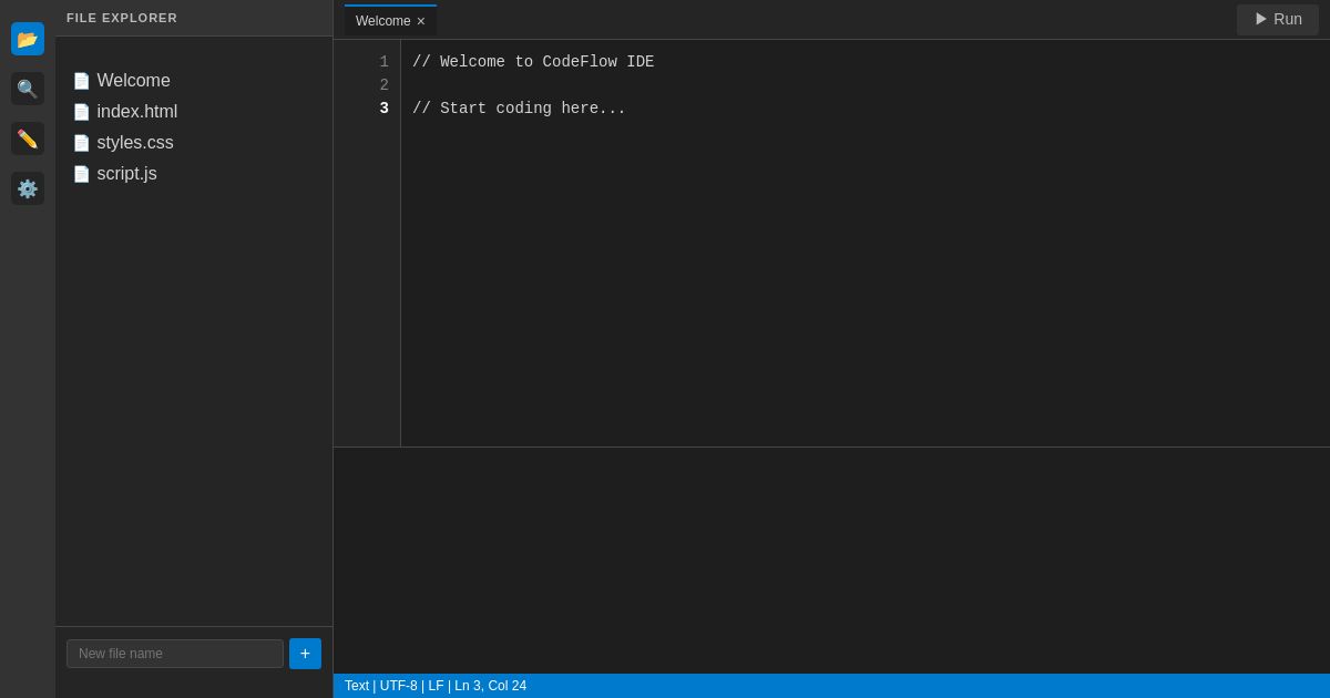 CodeFlow IDE - Enhanced with Console and Run Button