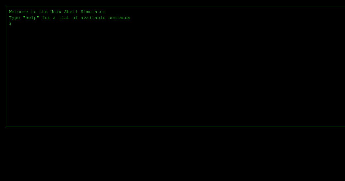Unix Shell Simulator