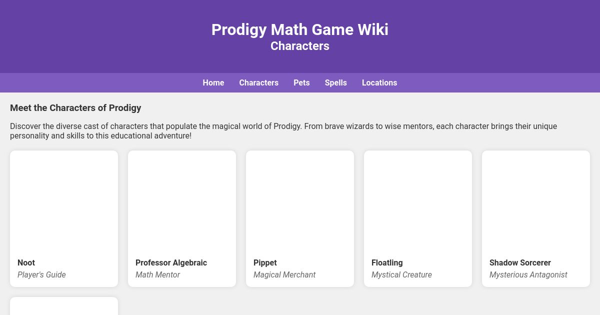 Prodigy Math Game Wiki | Characters