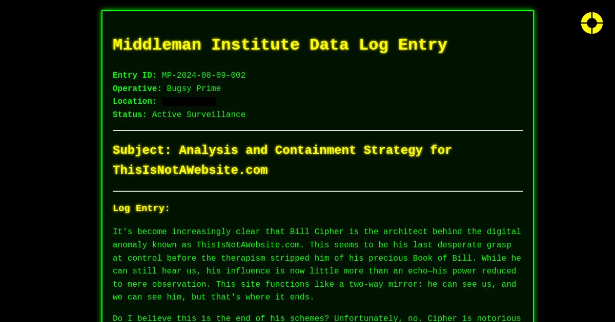 Middleman Institute Data Log Entry