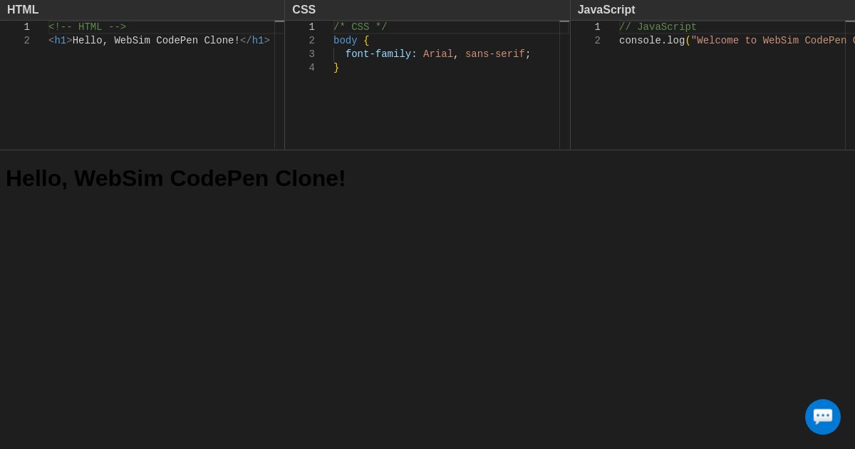 WebSim Live HTML editor (WIP)