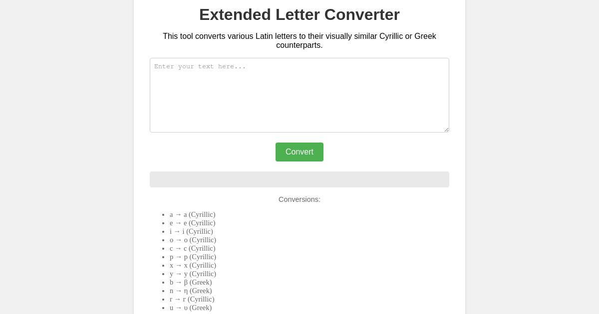 Extended Letter Converter