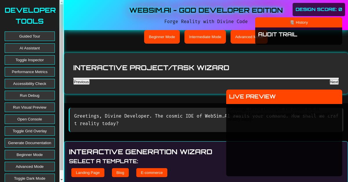 WebSim.AI - God Developer Edition