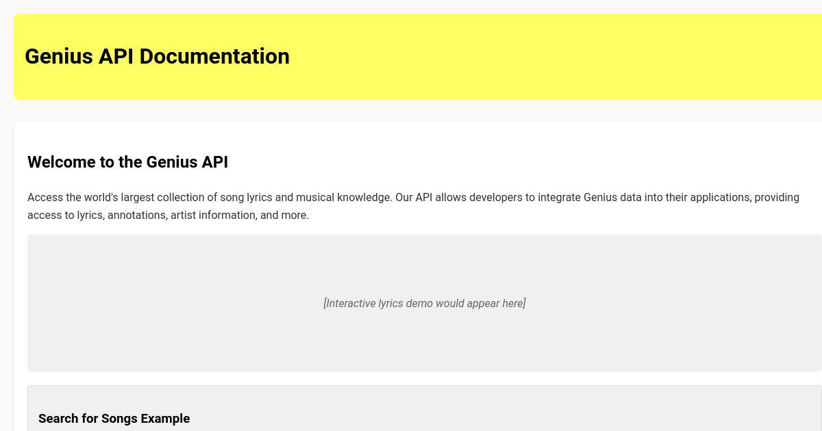 Genius API Documentation