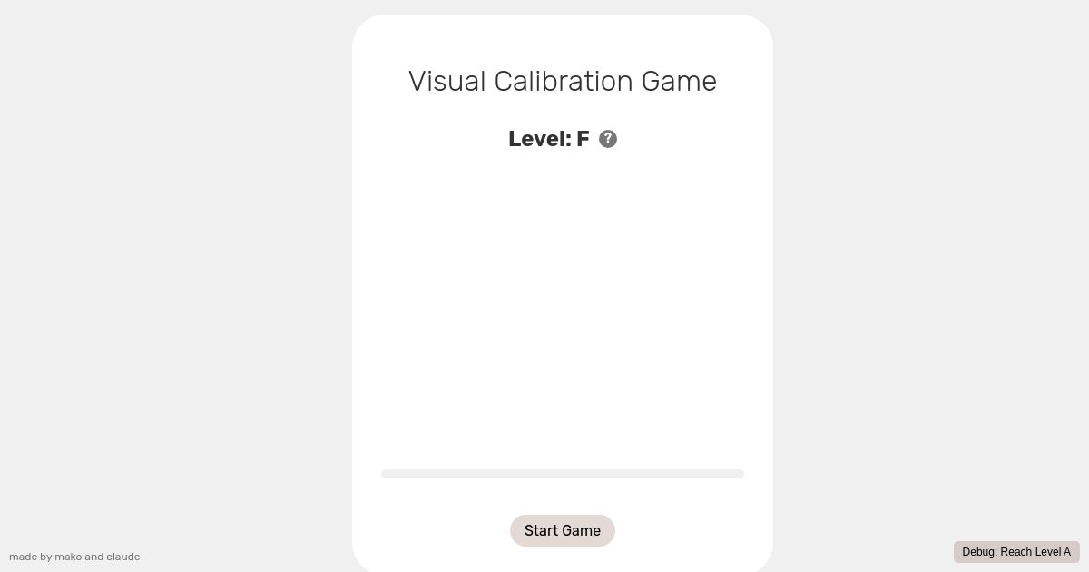 Visual Calibration Game